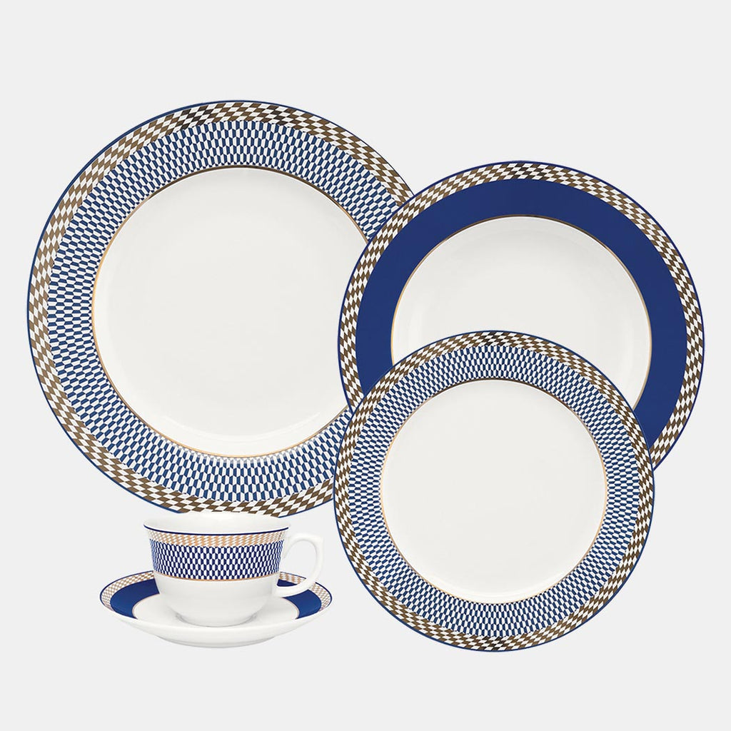 Oxford Flamingo, Op Art Porcelain 20 Piece Dinnerware Set, Service for ...