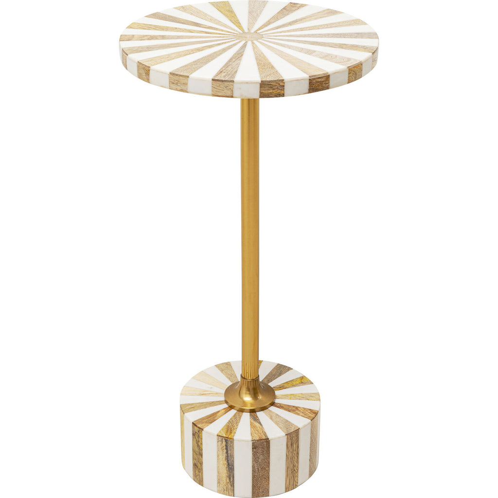 Side Table Domero Cirque Gold White Ø25cm – DEKOR